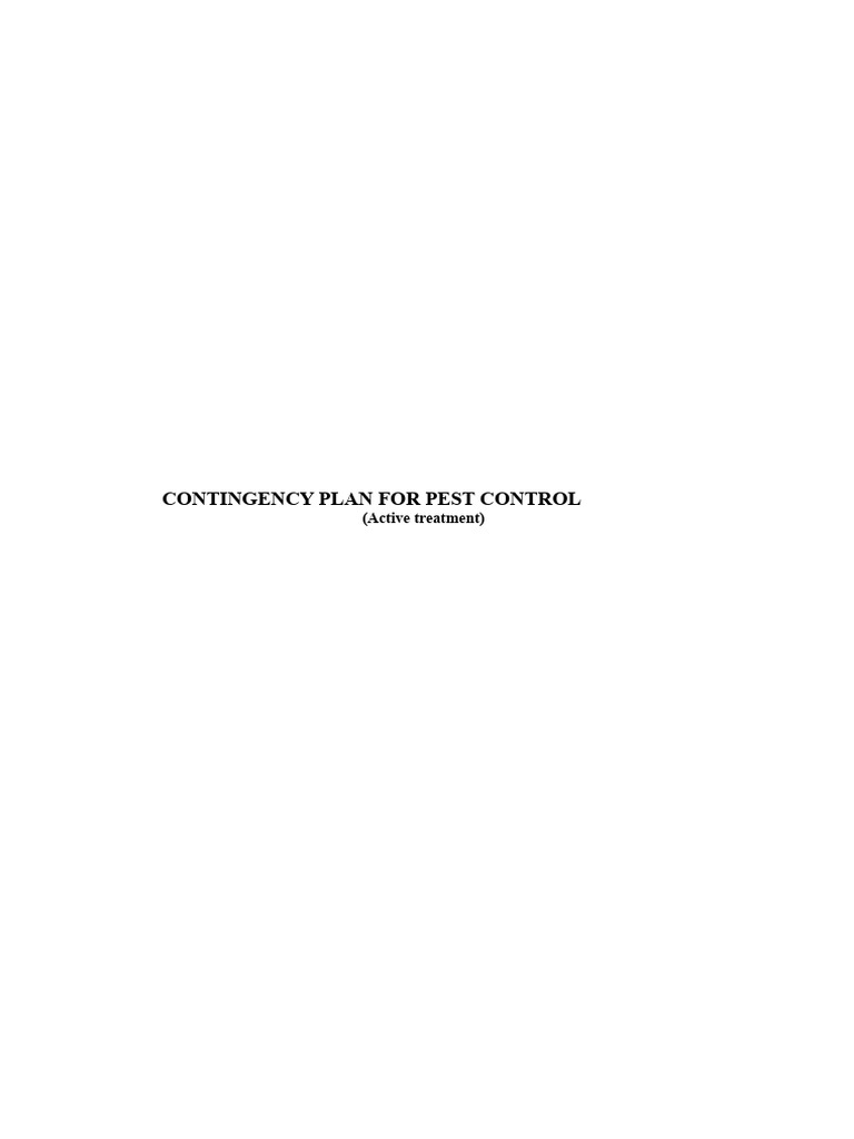 Pest Contingency Plan | PDF | Pest Control | Pest (Organism)