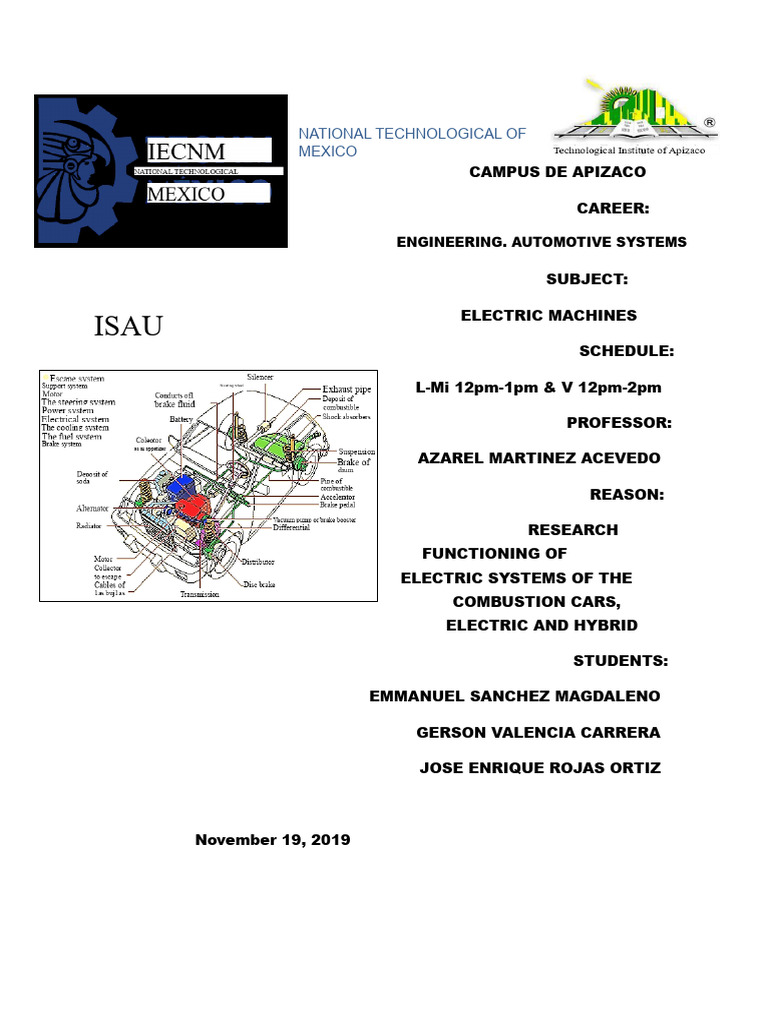 Complete Electrical Systems of Cars | PDF | Electric Vehicle | Hybrid ...
