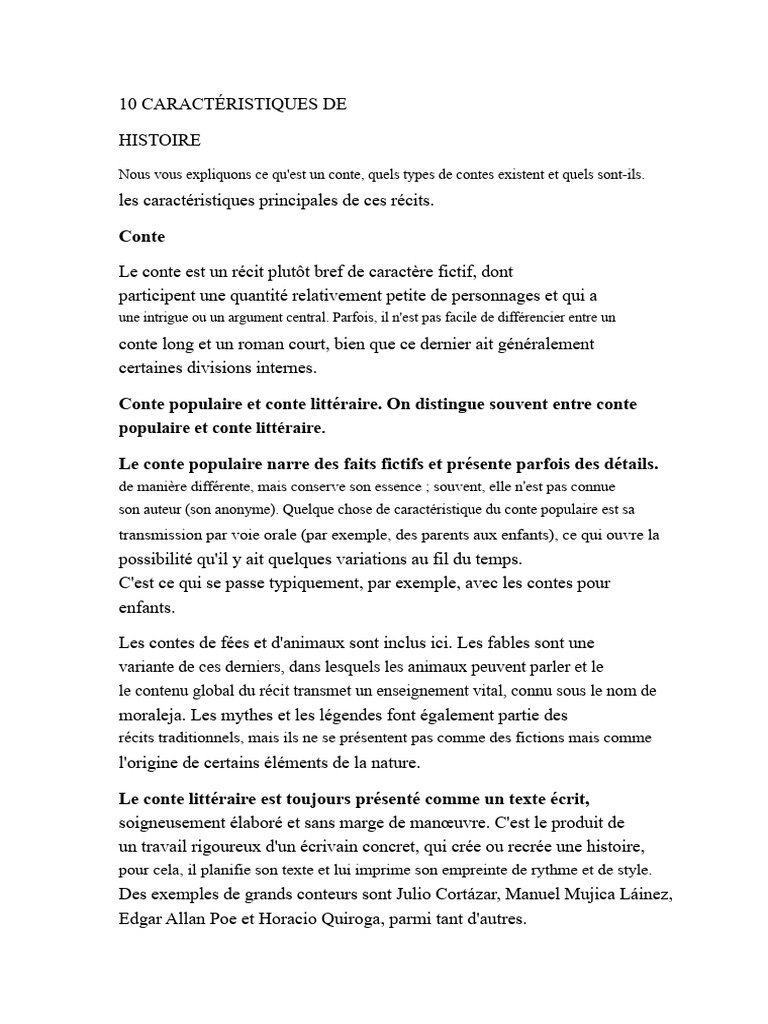 10 Caractéristiques du Conte Fictif | PDF | Squelette | Os