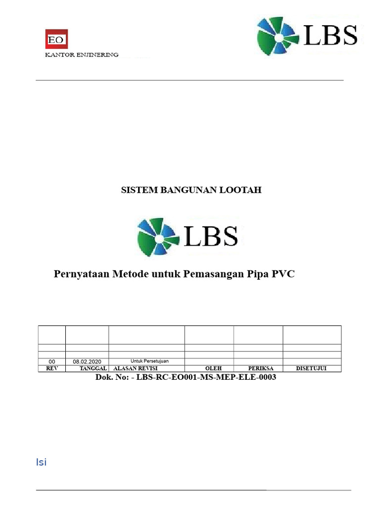 Pernyataan Metode Untuk Pemasangan Konduit PVC | PDF