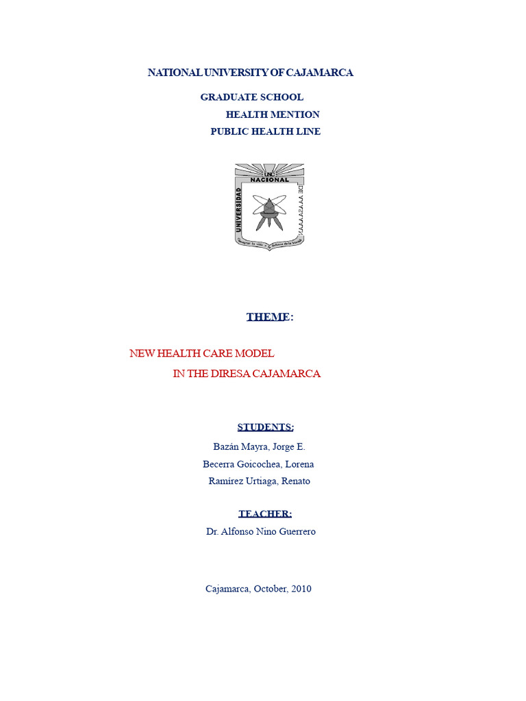 Proposal For A Comprehensive Health Care Model | PDF | Health Care | Policy