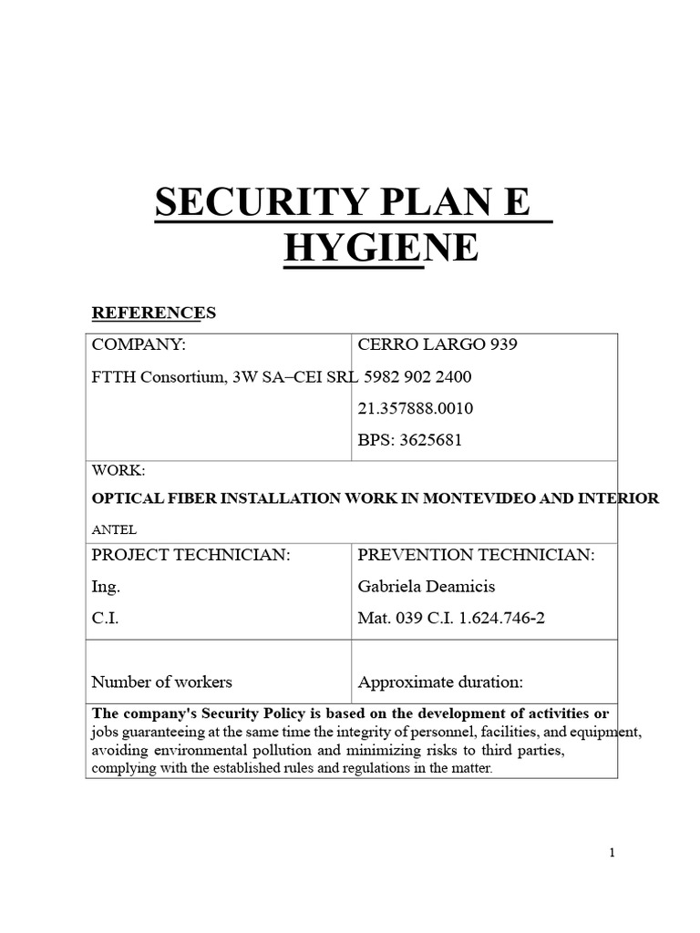 Fiber Optic Installation Safety Plan | PDF | Electrical Wiring