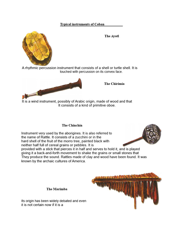 Typical Instruments of Coban | PDF | Musical Instruments