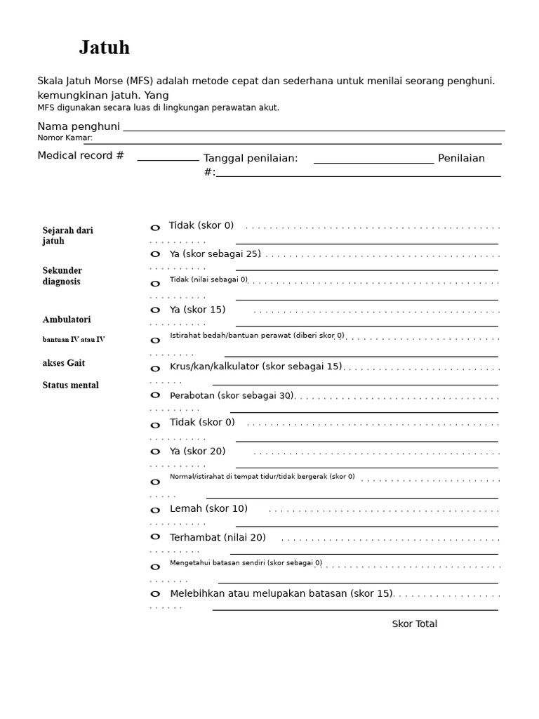 Skala Jatuh Morse Akhir | PDF