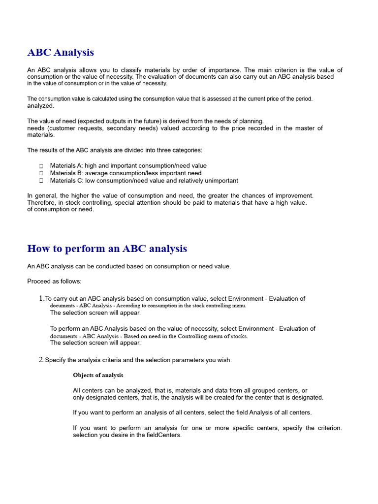 Sap - ABC Analysis | PDF | Consumption (Economics) | Stocks