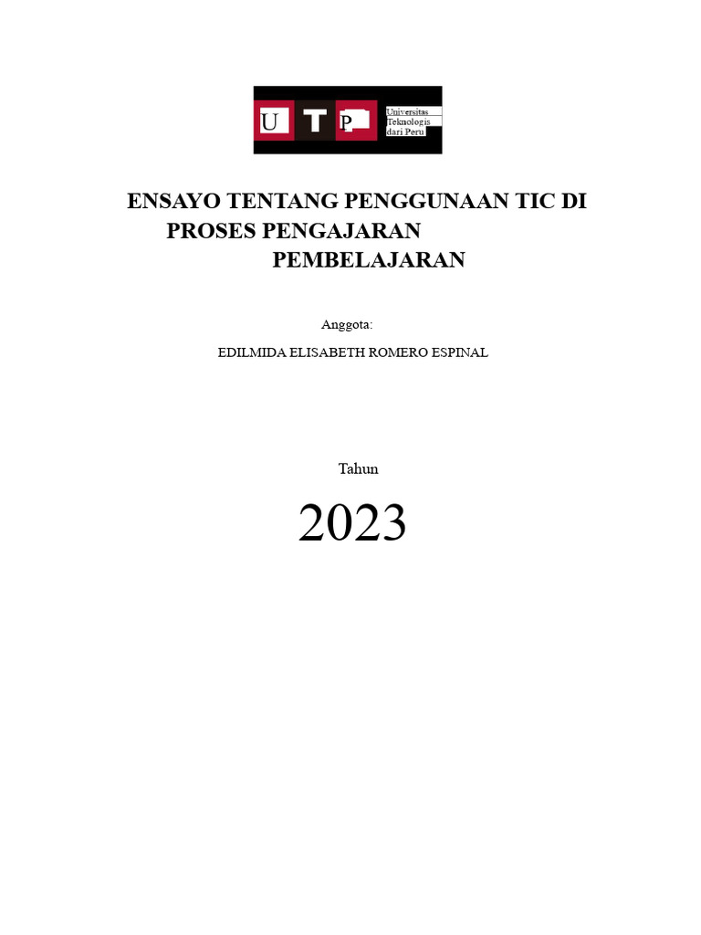 Esai Tentang Penggunaan TIK Dalam Proses Pembelajaran. | PDF