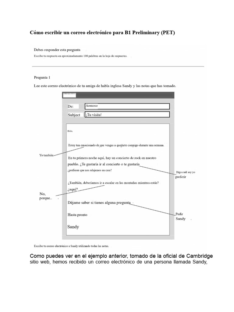 Cómo Escribir Un Correo Electrónico para B1 Preliminary | PDF