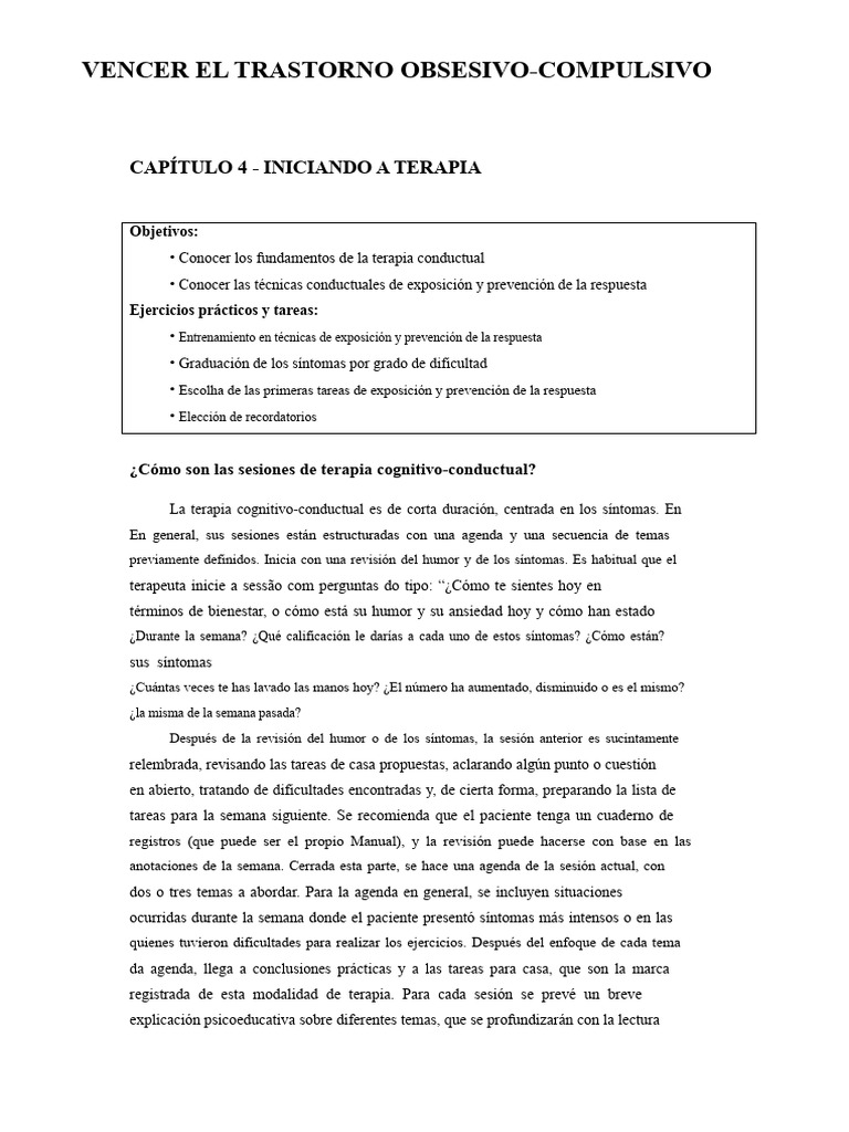 Venciendo El TOC | PDF | Desorden obsesivo compulsivo | Terapia de ...