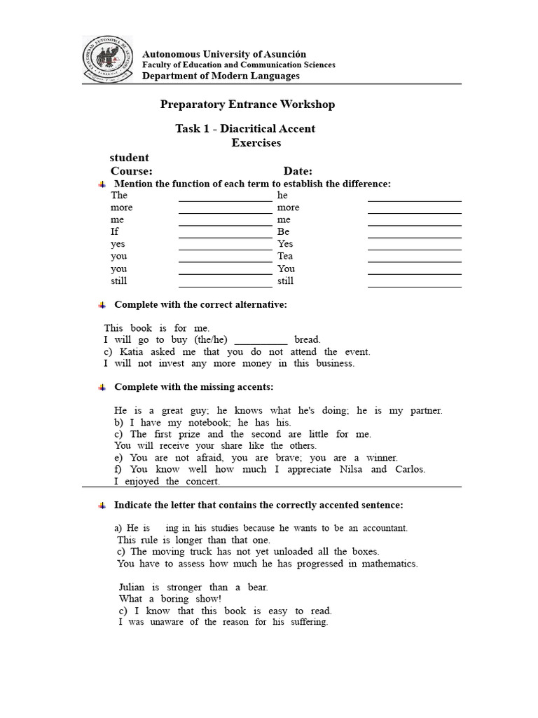 Task 1 - Diacritical Accent | PDF | Linguistics