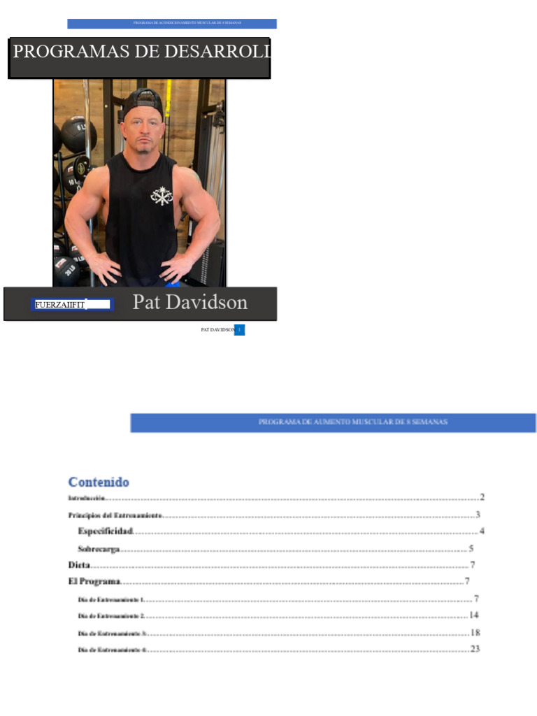 Programa de Construcción Muscular - Pat Davidson | PDF | Músculo