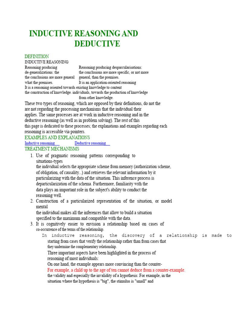 Inductive vs Deductive Reasoning Explained | PDF | Deductive Reasoning ...