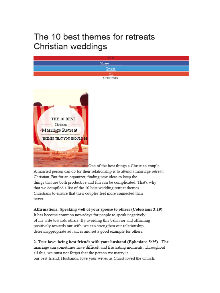 Top Themes for Christian Marriage Retreats | PDF | Christian Views On ...