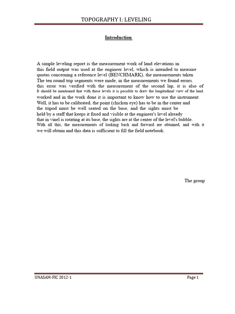 97952465-Conclusion-of-Topography.docx | PDF | Rotation | Surveying