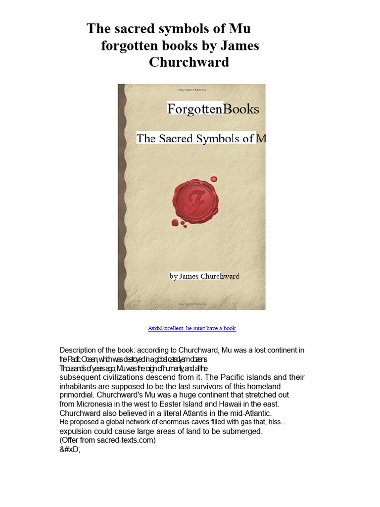 The Sacred Symbols of Mu Forgotten Books by James Churchward - Find Out ...