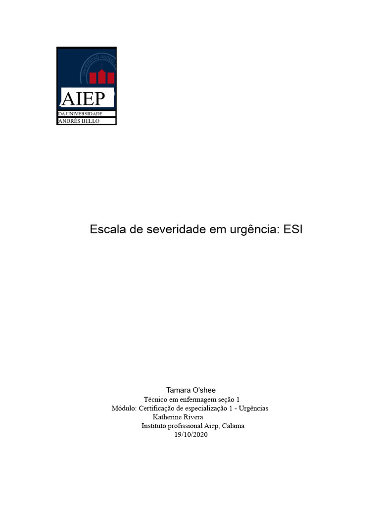 Escala de Severidade em Urgência | PDF | Dor | Febre