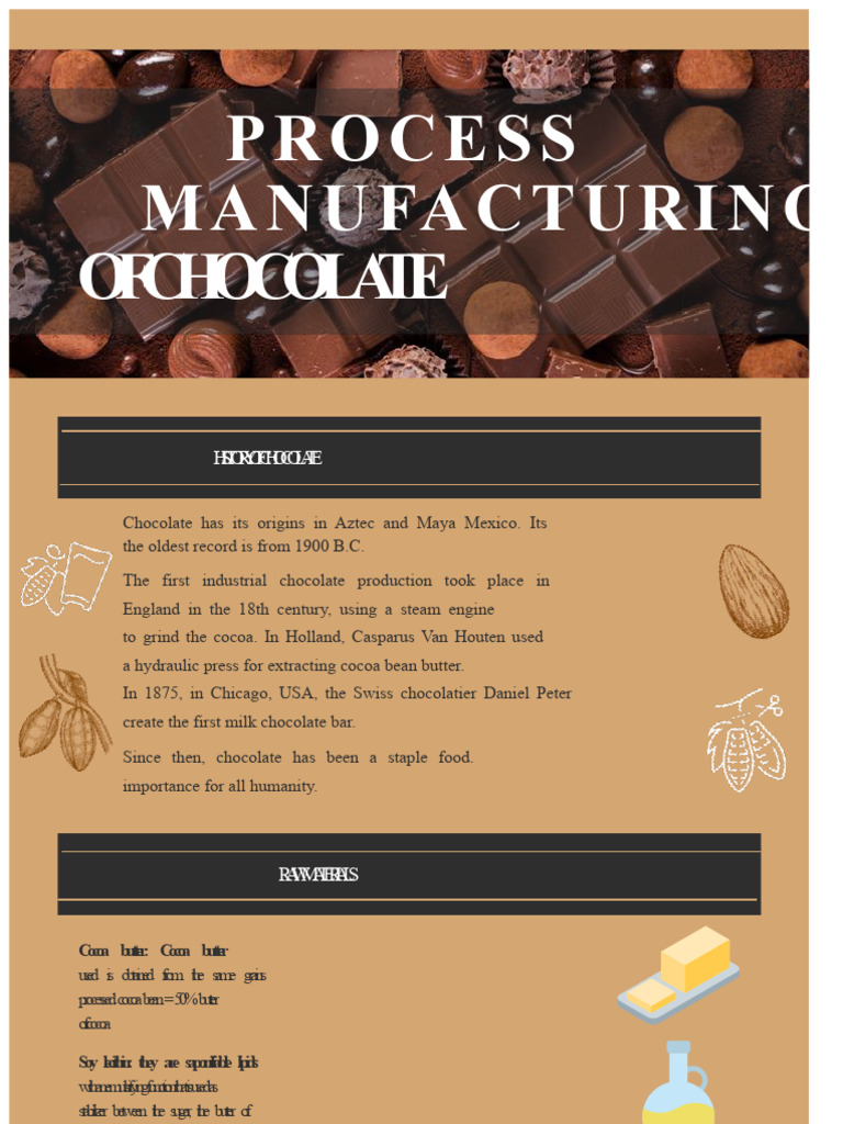 Chocolate Bar Manufacturing Process | PDF | Chocolate | Cocoa Bean