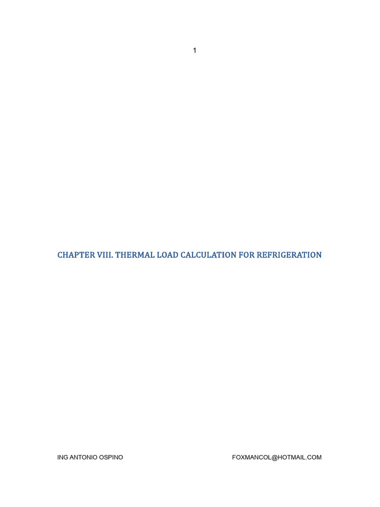 Refrigeration Thermal Load Calculation | PDF | Refrigeration | Heat