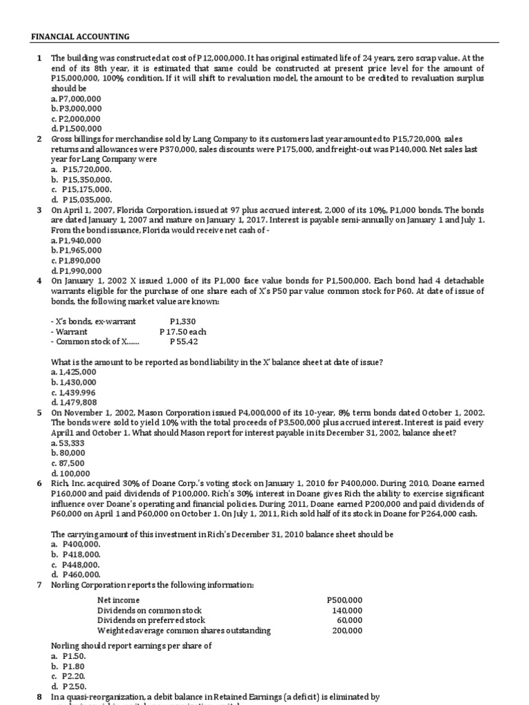 Fin Acctg | PDF | Bonds (Finance) | Stocks