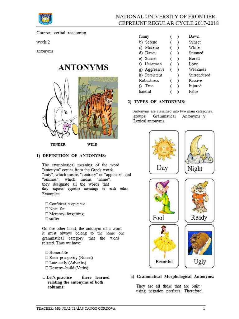 Week 2 - Verbal Reasoning Print 1 - 10 PDF | PDF | Word | Linguistics