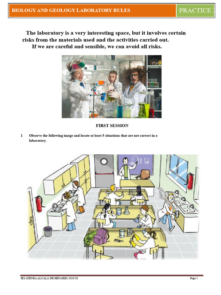 Practice 1. Laboratory Safety and Operating Procedures | PDF ...