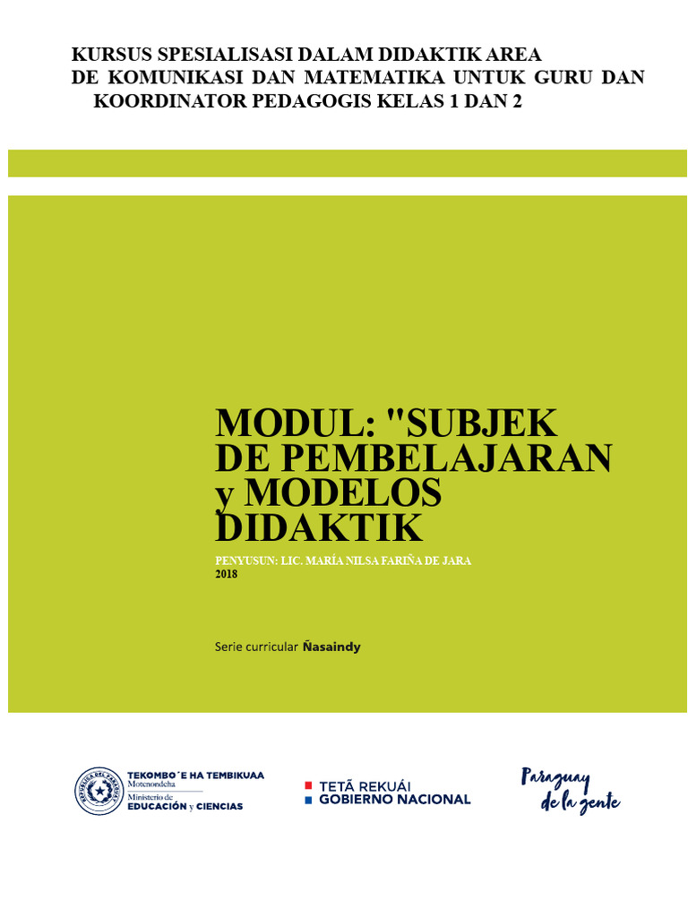 Subjek Pembelajaran Dan Model Didaktis | PDF