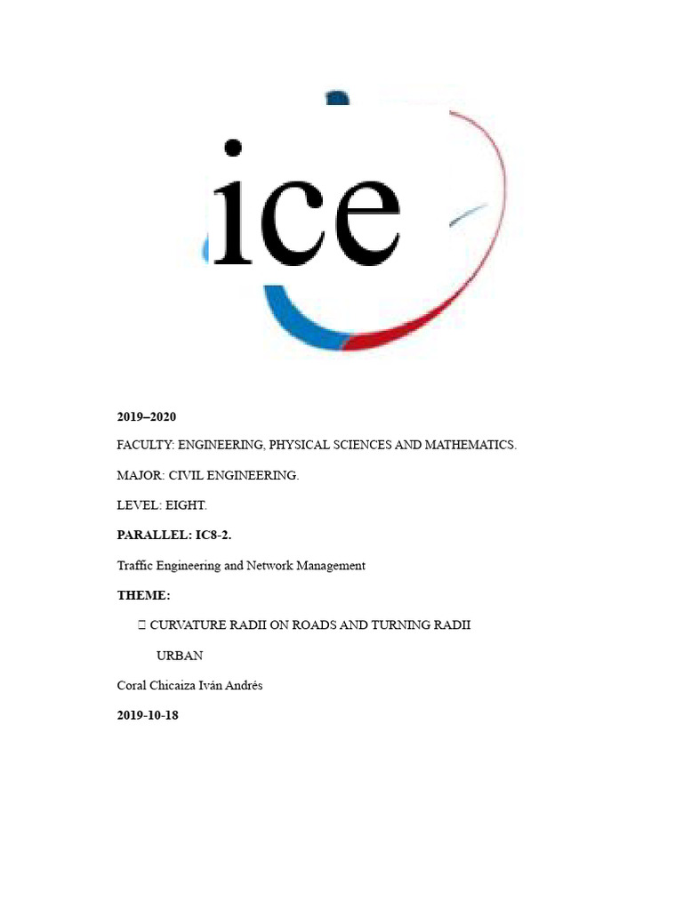 Curvature and Turning Radii in Urban Roads | PDF | Transport | Land ...
