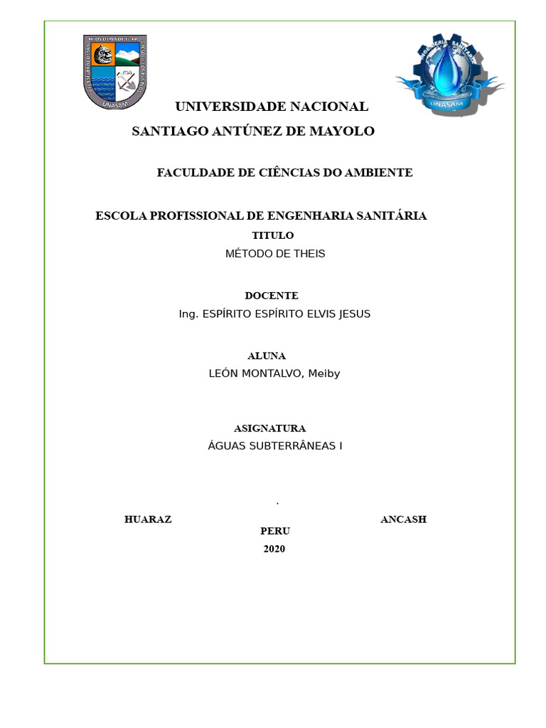 MÉTODO DE THEIS | PDF | Curva | Aquífero