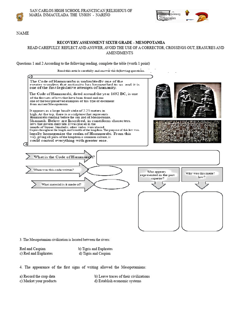 Evaluation About Mesopotamia | PDF | Mesopotamia | Civilization