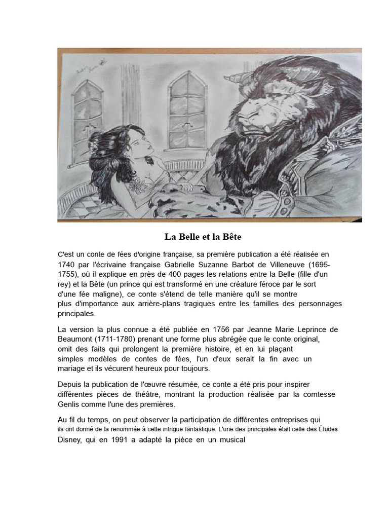 Histoire et adaptations de La Belle et la Bête | PDF