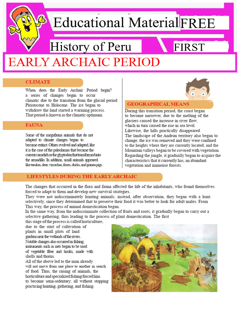 Early Archaic Period For First Year of Secondary School | PDF | Earth ...