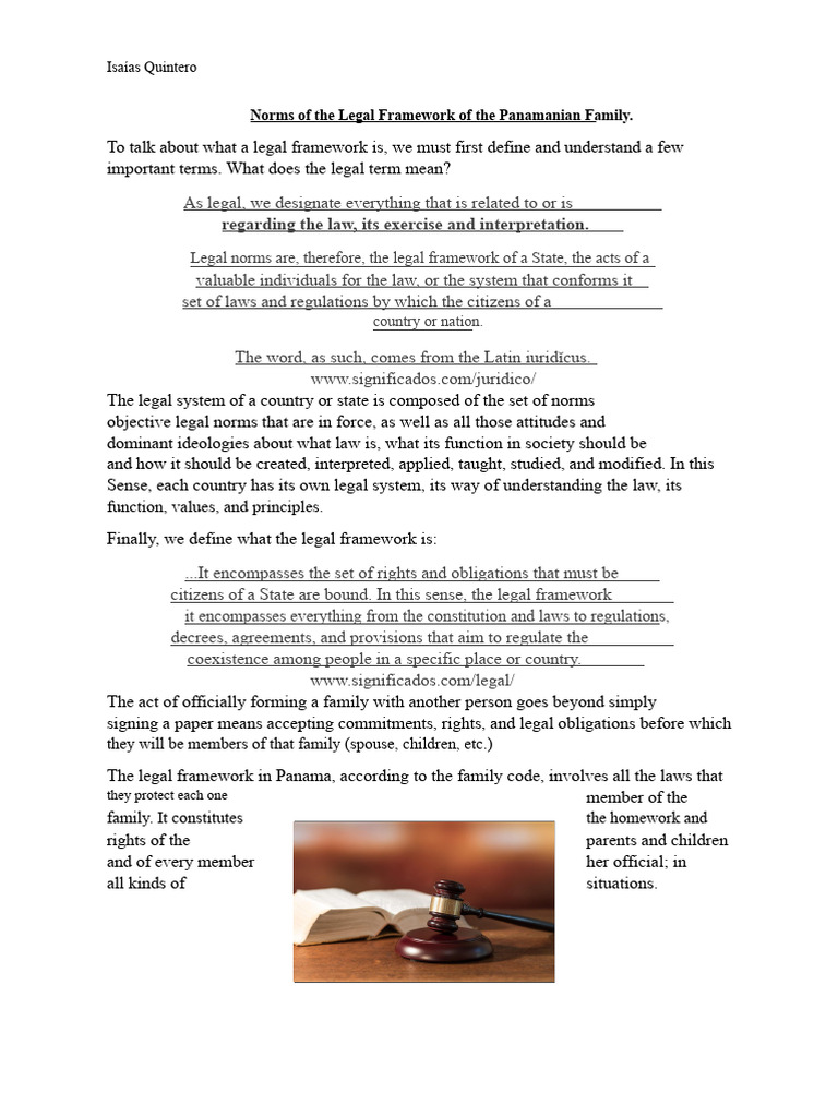 Panamanian Family Legal Framework Overview | PDF | Family | Marriage