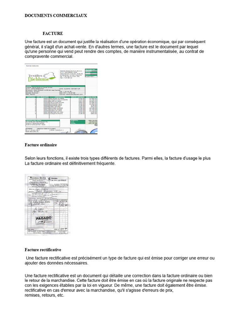 Documents Commerciaux Avec Images | PDF | Banques | Facture