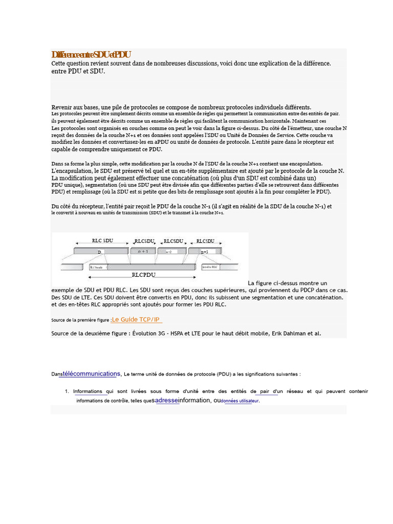 Différence Entre SDU Et PDU | PDF | Modèle OSI | Transmission des données