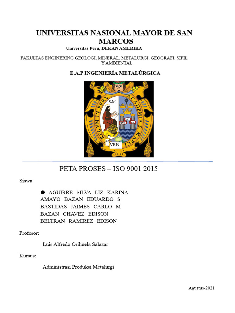 Peta Proses ISO 9001:2015 untuk Manajemen | PDF