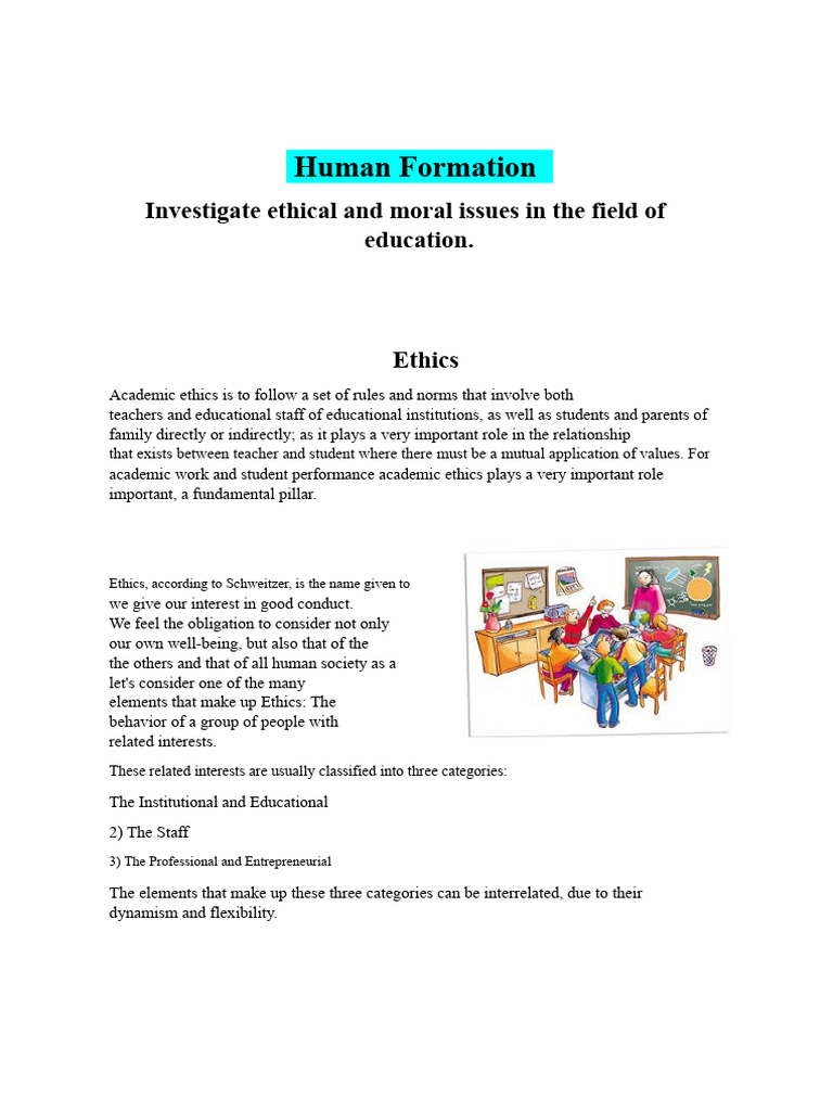 Ethics and Morality in The Educational Field | PDF | Value (Ethics ...
