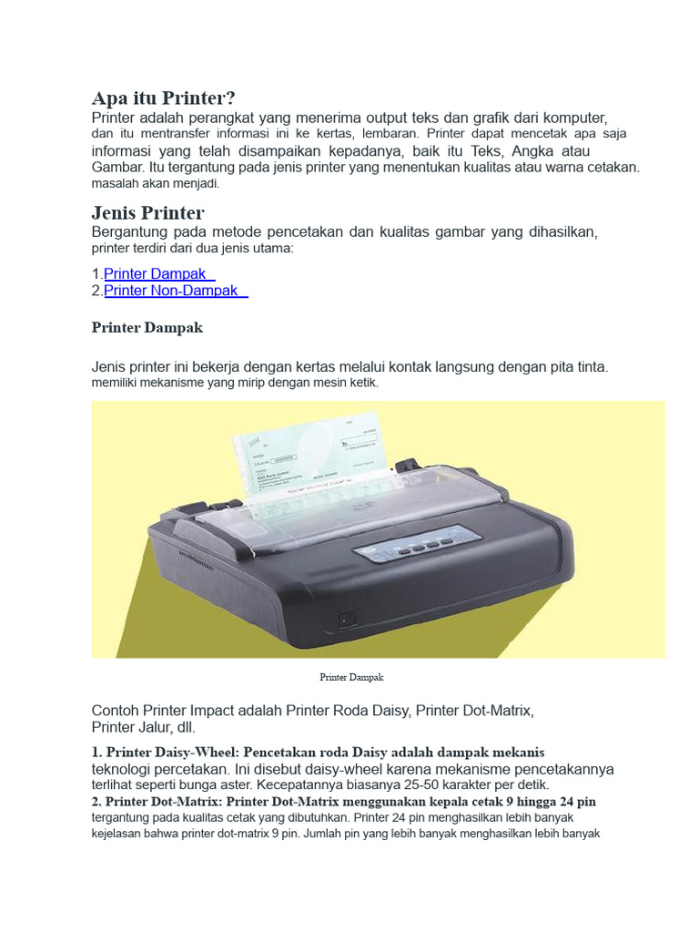 Apa Itu Printer | PDF