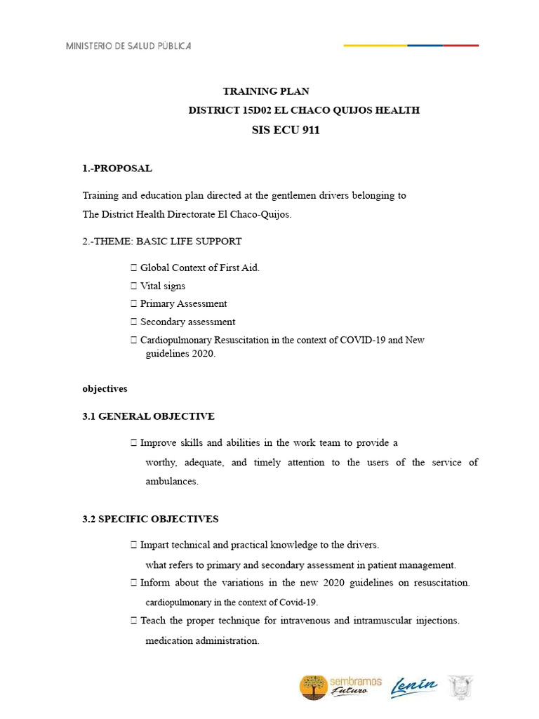 TRAINING PLAN For Drivers | PDF | Emergency Medical Services ...