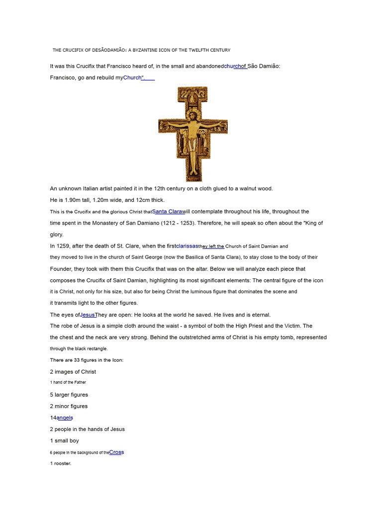 Byzantine Crucifix of San Damiano | PDF | Jesus | Icon
