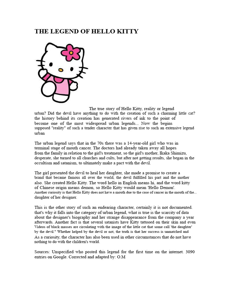 The Dark Legend of Hello Kitty | PDF
