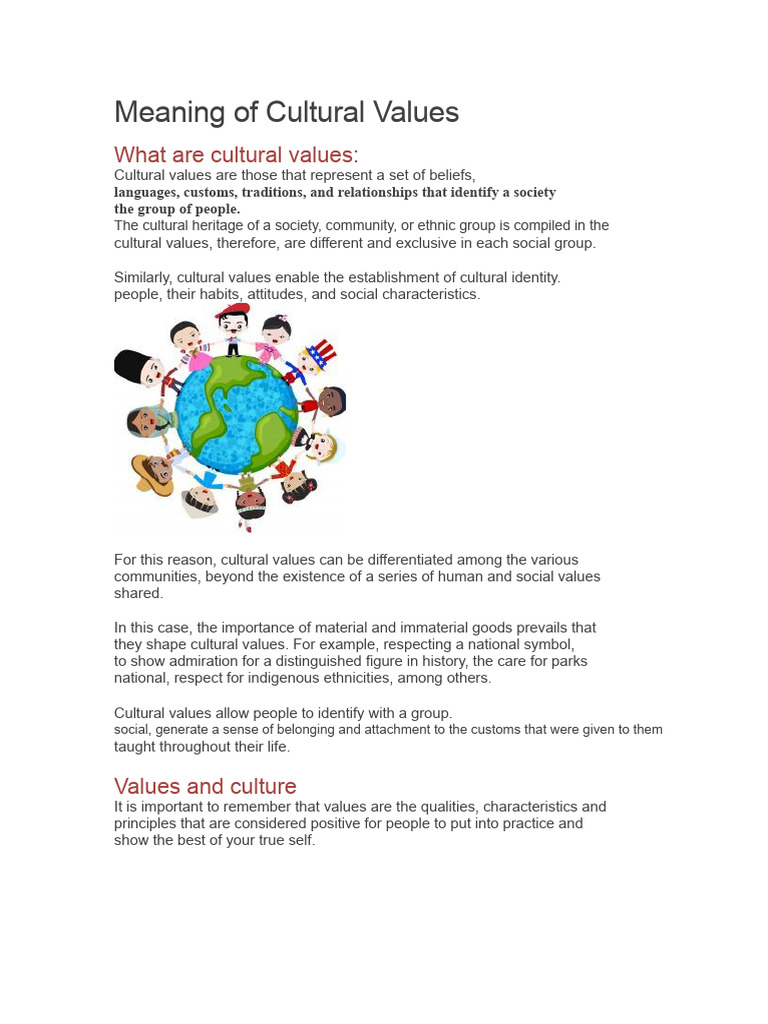 Understanding Cultural Values and Examples | PDF | Value (Ethics ...