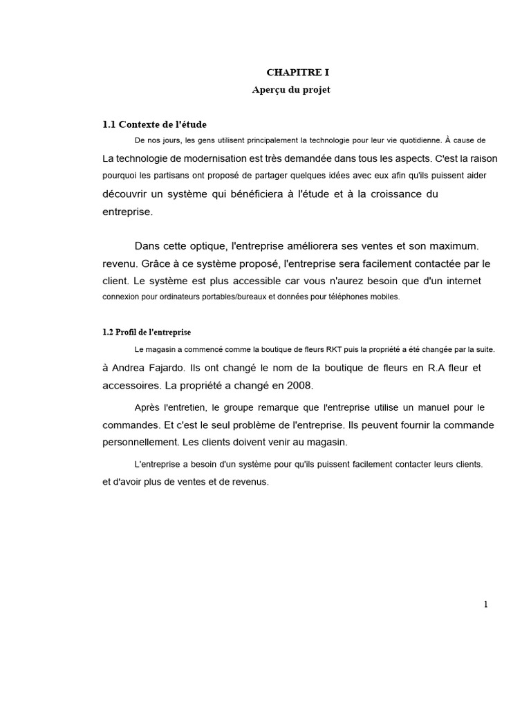 Système de vente en ligne pour RA Fleurs | PDF | Commerce électronique ...