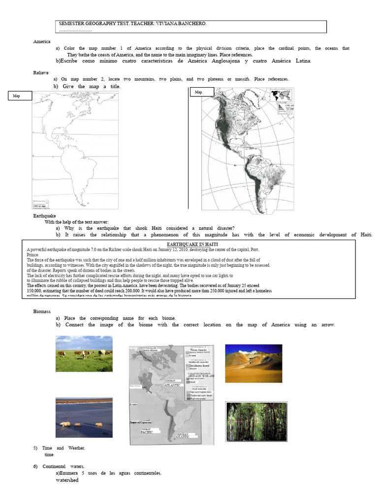 SEMESTER GEOGRAPHY TEST 2nd 2013 | PDF | Earthquakes | Seismology