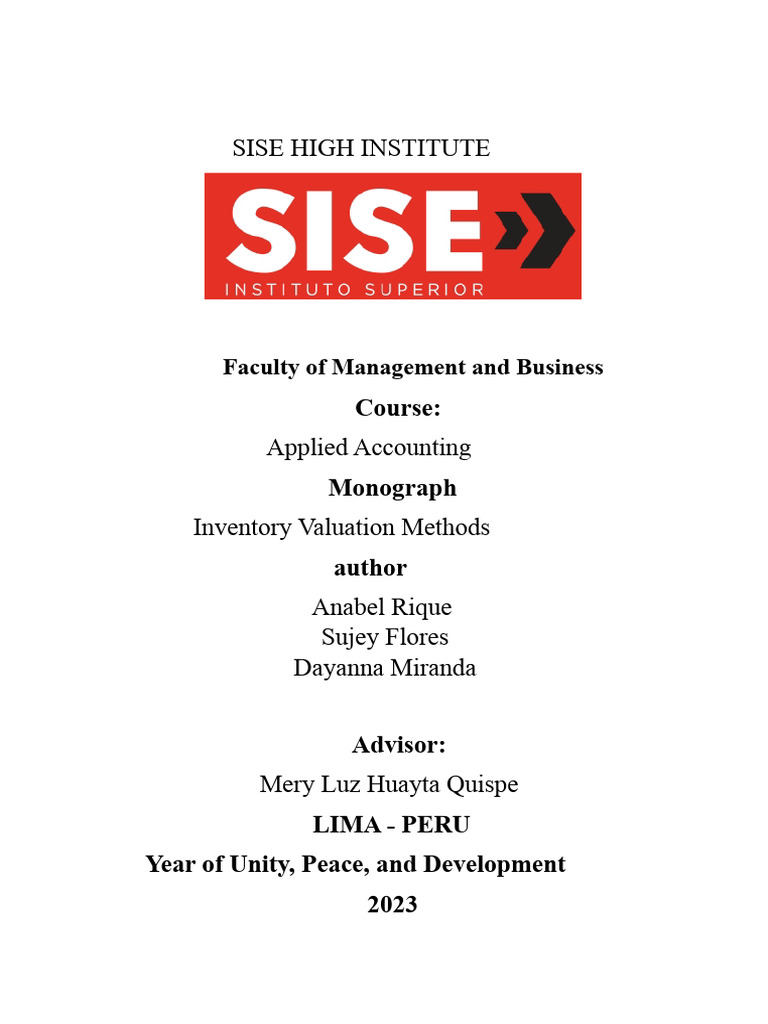 1 Group Monograph - Peps, Ueps, PP | PDF | Inventory | Cost Of Goods Sold
