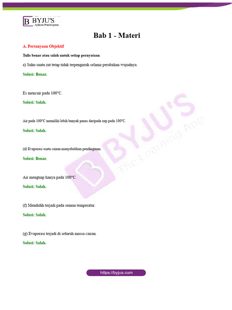 ICSE-Kelas-8-Fisika-Selina-Solusi-Bab-1-Materi | PDF