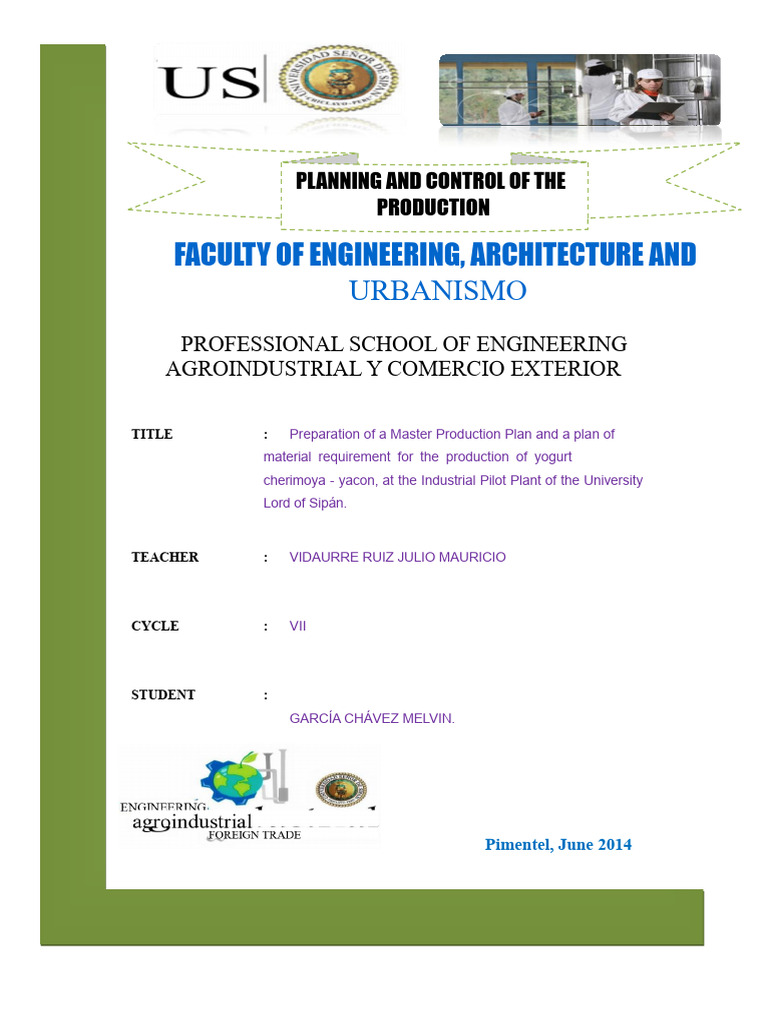 Master Production Plan | PDF | Milk | Dairy