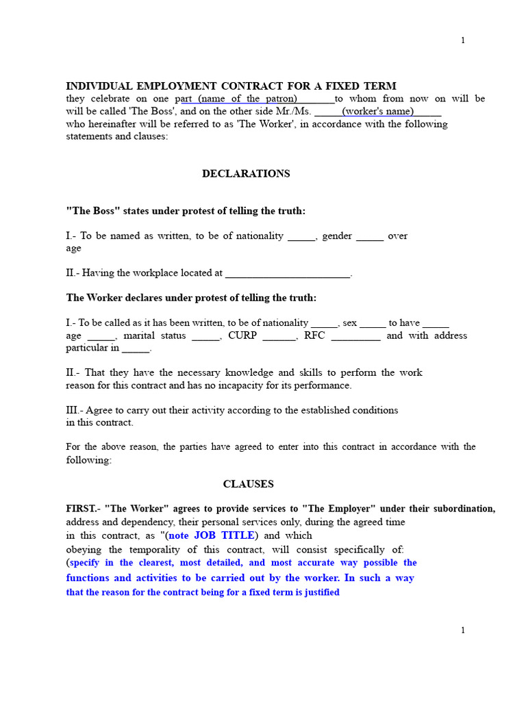 5 Fixed-Term Contract Subject To Probation Period | PDF | Employment ...