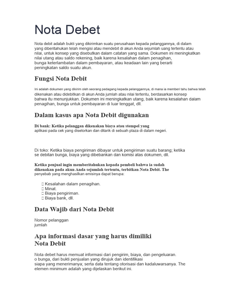 Nota Debit | PDF