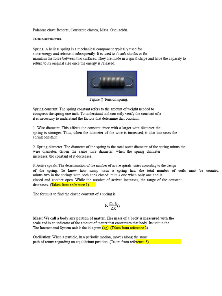 Spring Mass Theoretical Framework | PDF | Oscillation | Physical Sciences