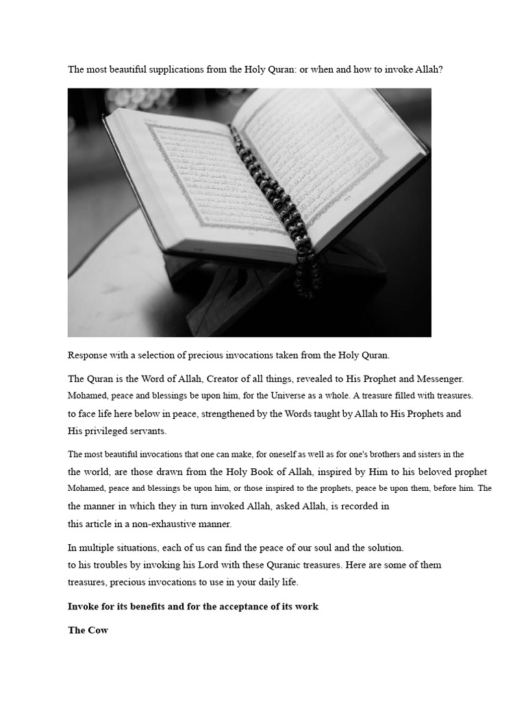 Beautiful Quranic Supplications Explained | PDF | Quran | Islam