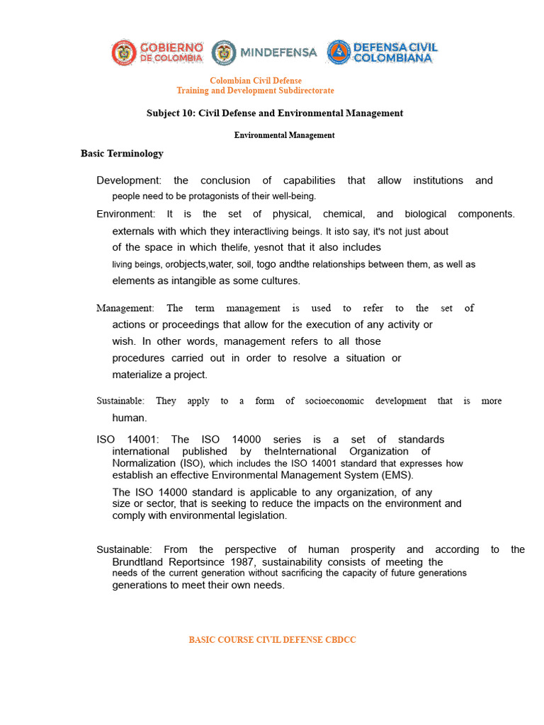 Civil Defense and Environmental Management | PDF | Environmental ...